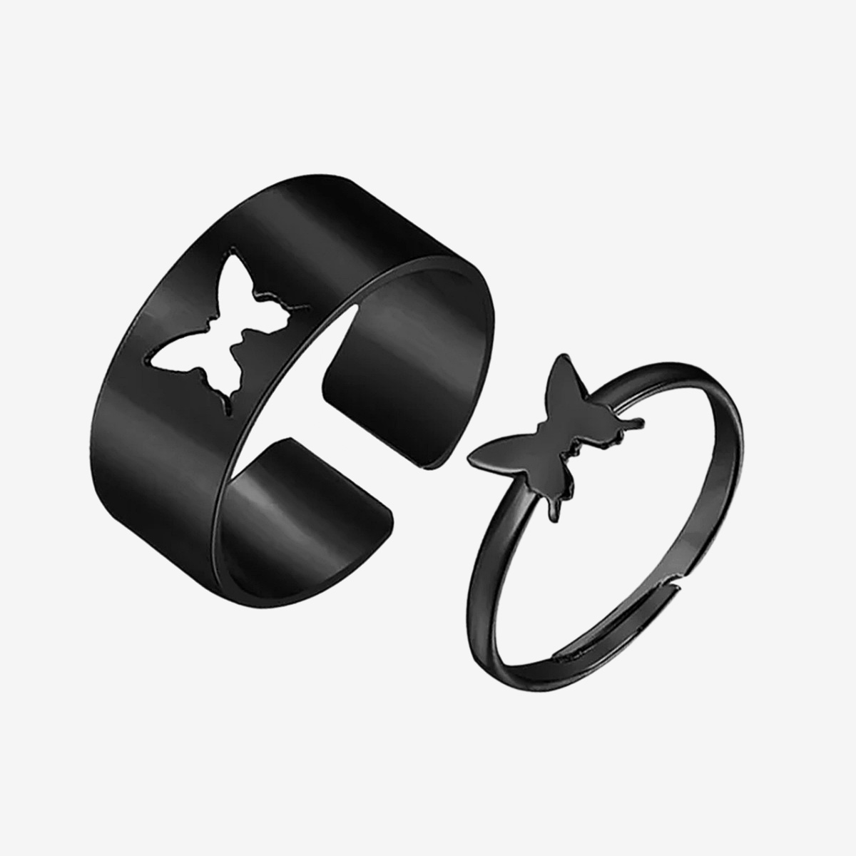 2 Pcs Butterfly Rings King and Queen Couple Ring Set | Daraz.com.bd