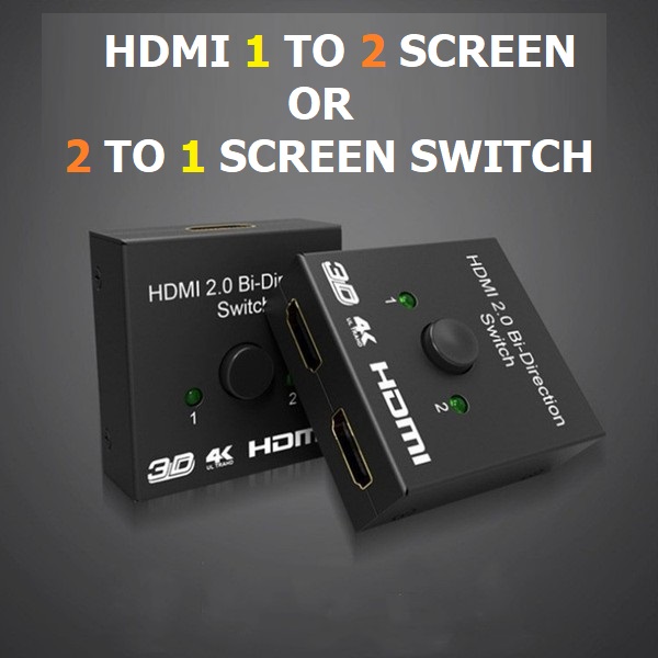 HDMI Switch 4K Compatible - Supports bi-directional HDMI splitting for ...