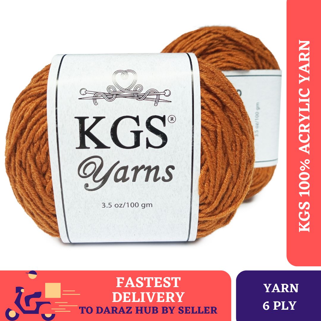 KGS 100% Acrylic Yarn | 100 GM | Medium 6 Ply | for Crocheting and ...