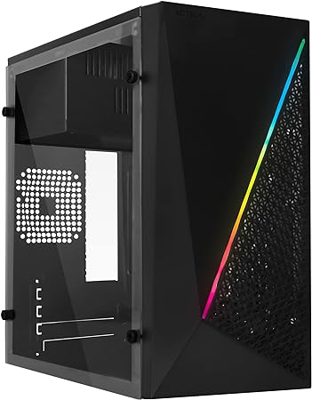 Game Valley Computer Case with RGB Strip Light (With Power Supply ...
