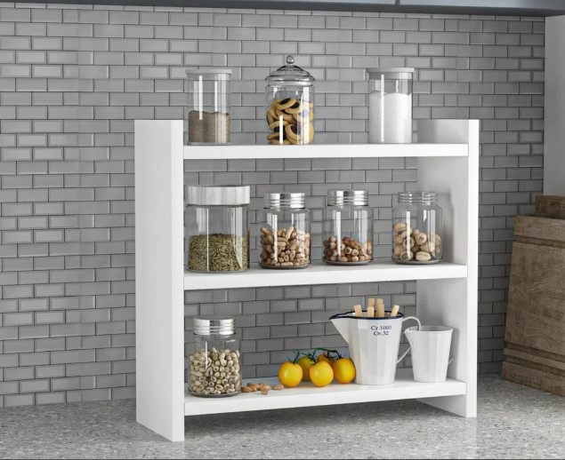 Spice Shelf Counter | Wood Countertop Spice Rack Organizer | Modern ...