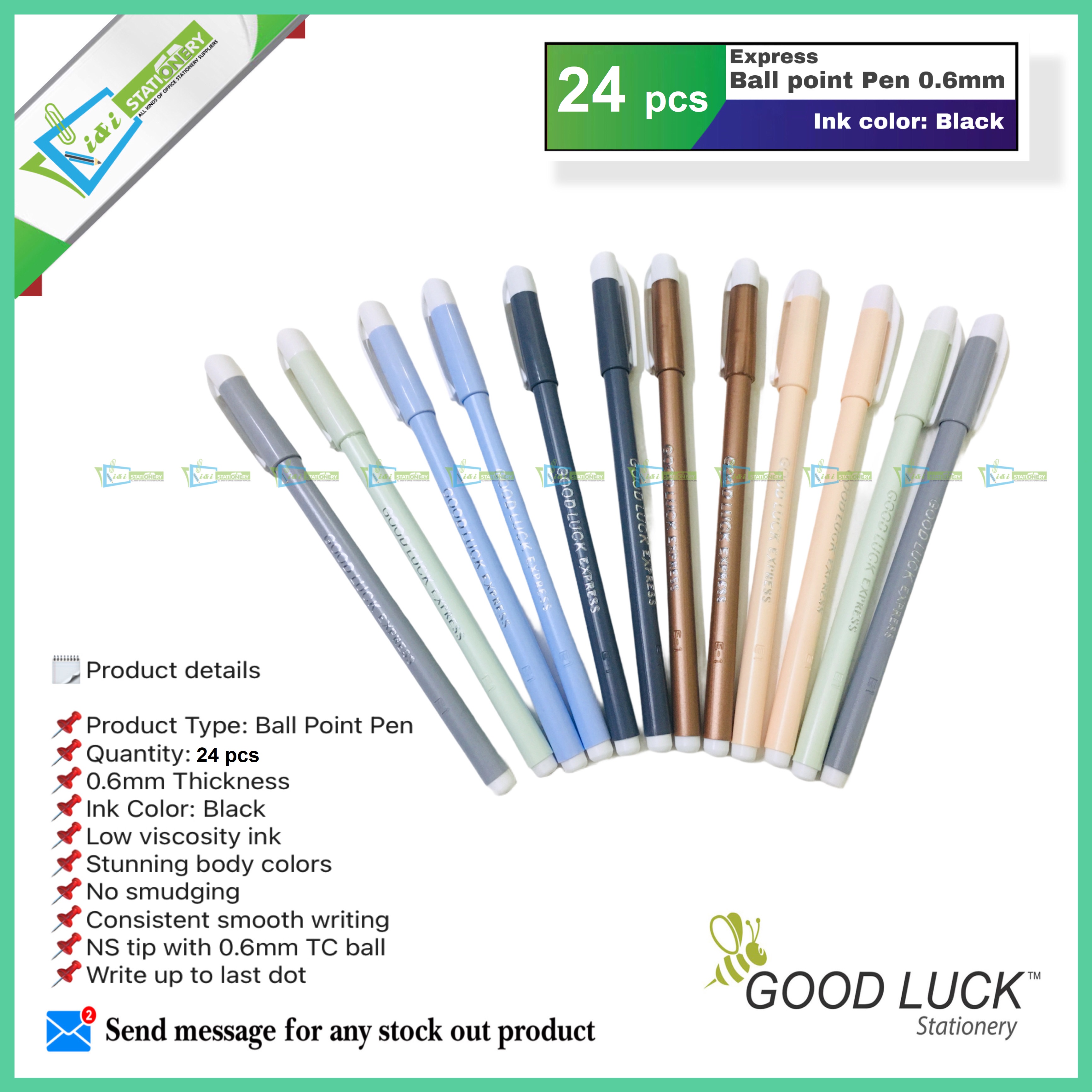 Good Luck EXPRESS DF Ball point pen Black ink 0.6mm Random Body color ...