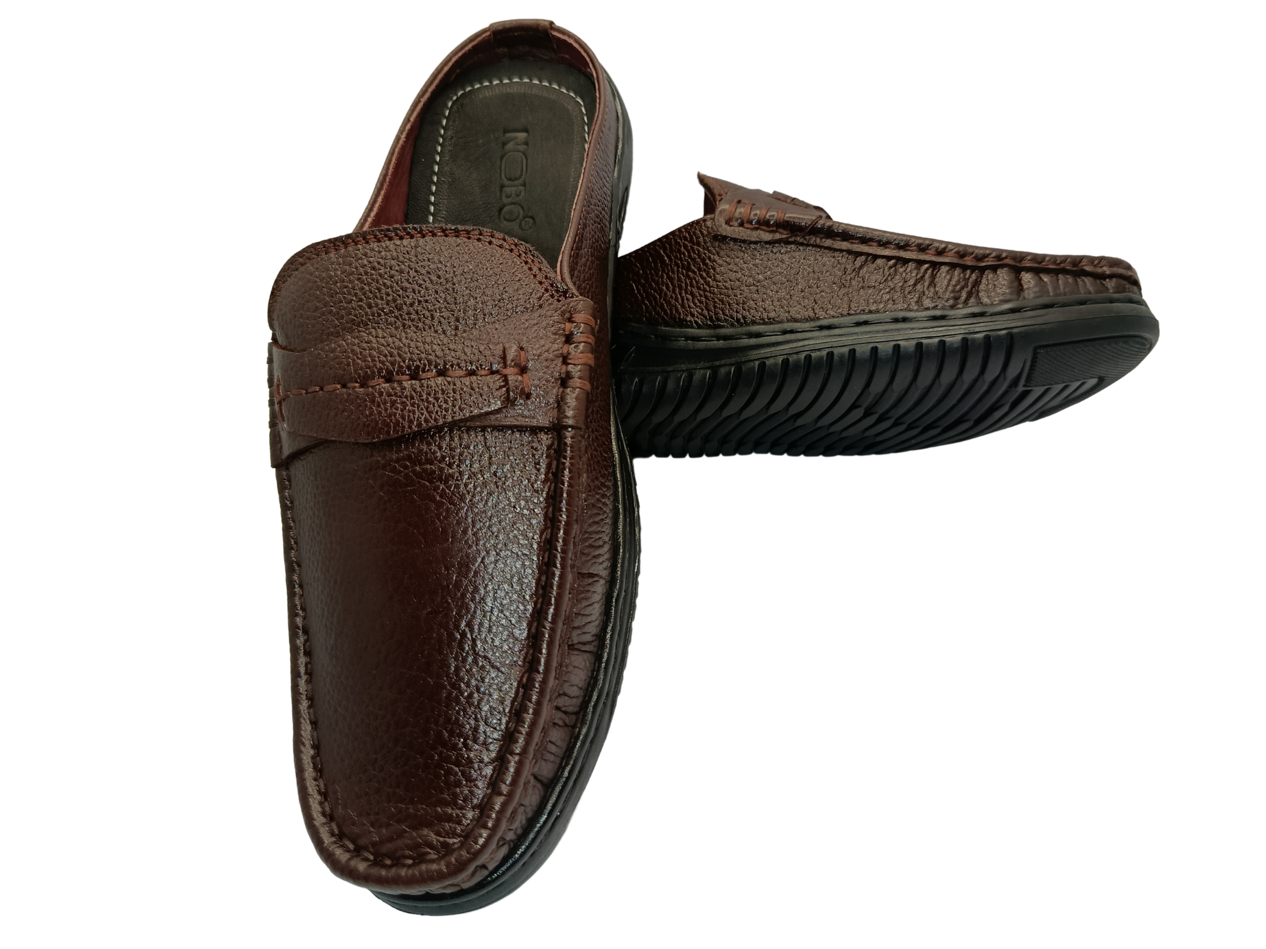 Leather Half-Loafer Shoes For Men NB-003 Dark Brown | Daraz.com.bd