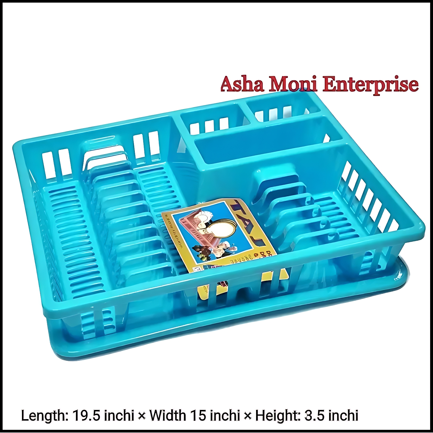 TAJ Kitchen Dish Rack Dish Drainer Tray Stand Blue and Red Compact ...