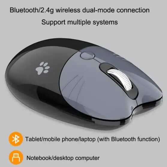 Mofii Bluetooth Wireless Mouse Computer Mouse Cute Cat 2.4G Wireless ...