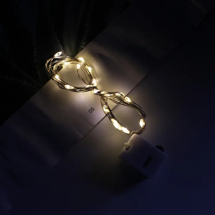 2M 20Led Mini Micro Copper Wire Light Battery Operated Led Strip String ...
