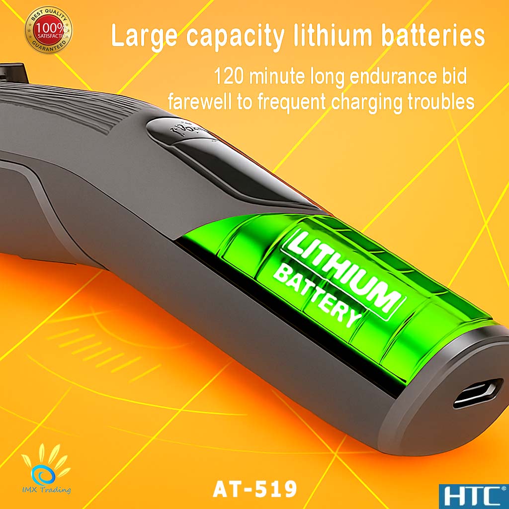 HTC AT-519 Rechargeable Hair Trimmer – Lithium Battery, LED Indicator ...