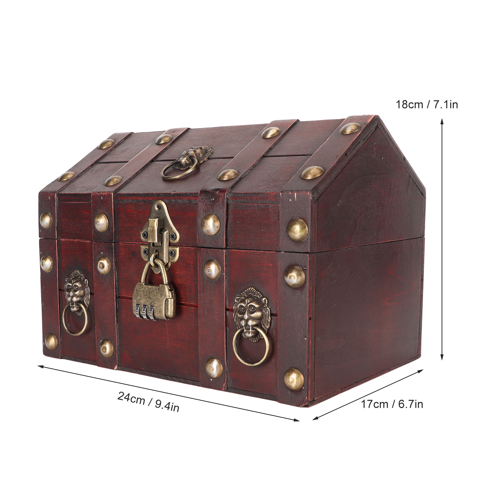 Treasure Chest Storage Box, Multipurpose Small Wood Treasure Box for ...