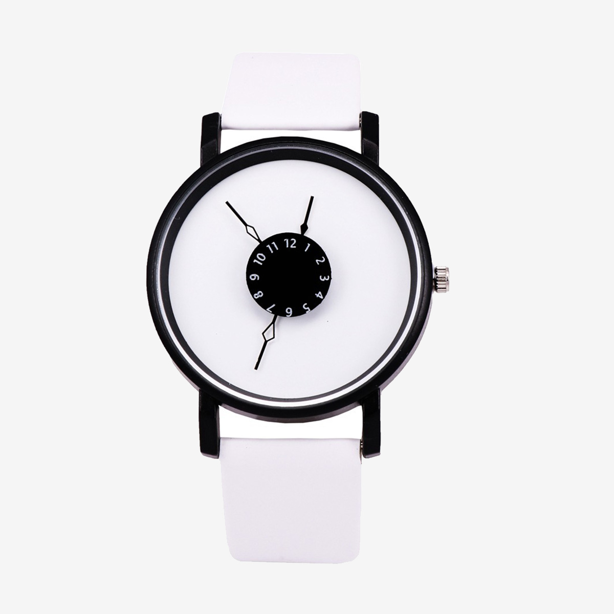 Simple Dial Quartz Watches -Ins Fashion White & Black Couple Watches ...