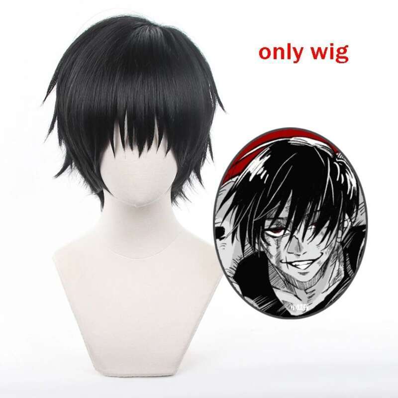 The first short wig Toji Fushiguro anime black set Jujutsu uniform ...