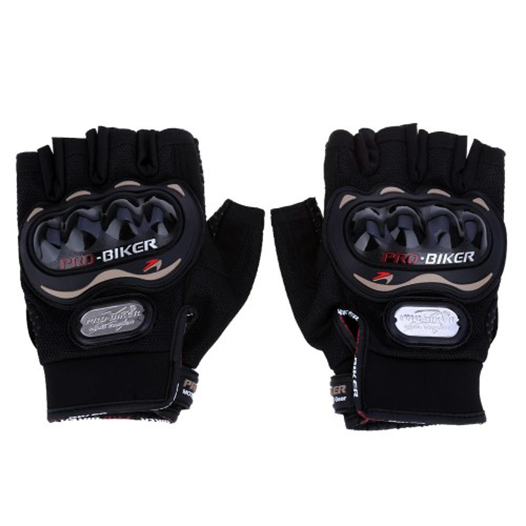Pro Biker Gloves Half Finger-Black - Ride In Comfort And Style With Pro Biker Half Finger Gloves ...