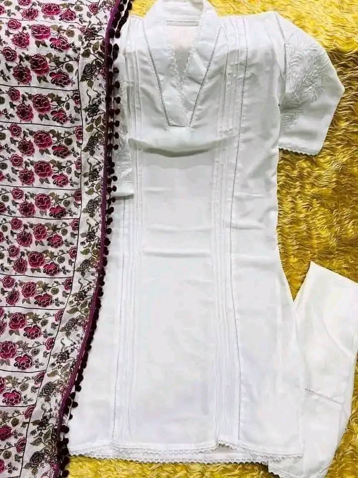 Unique Collection Stitched Full Body Embroidery Work Four Piece For Women.