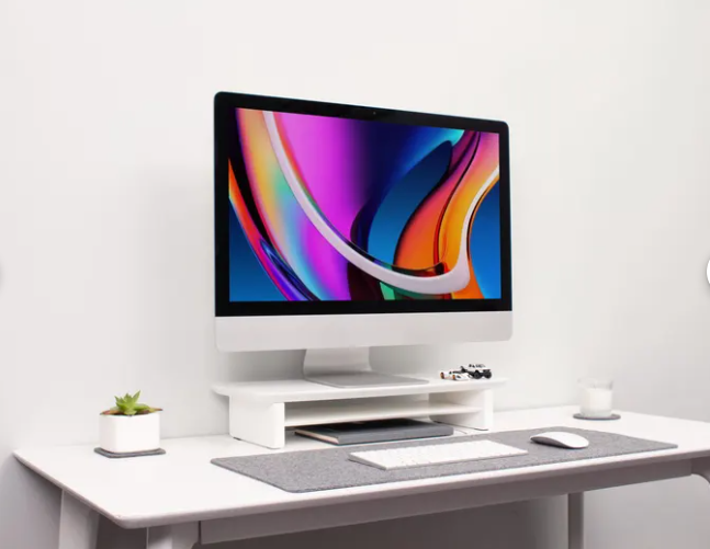 Maple Monitor Stand, 2 Step Monitor Riser, Maple Desk Organizer, Table ...