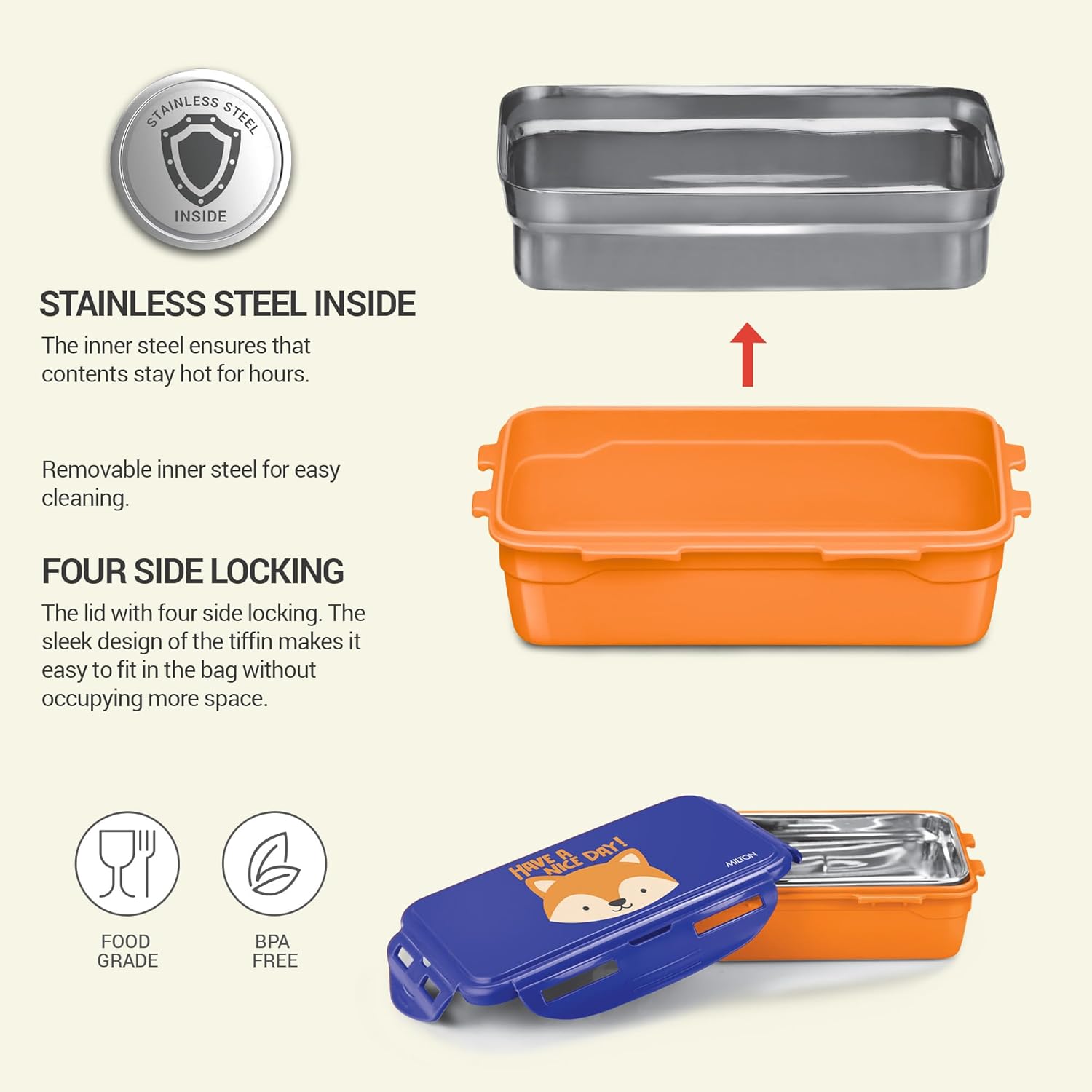 3 In 1 Kids Combo Lunch Box Set With Water Bottle & Insulated Bag ...