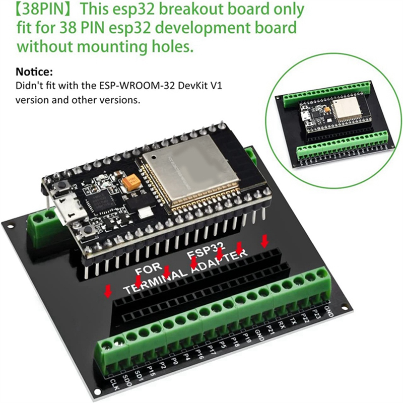 ESP32 Expansion Board Breakout Board Compatible with ESP32 WiFi Bluetooth Development Board ...
