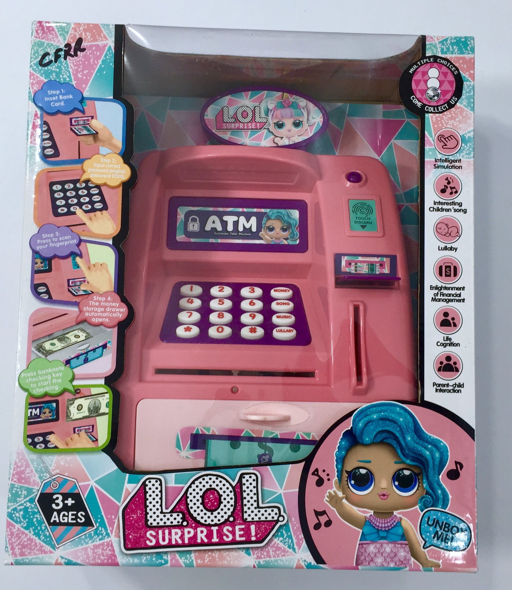 Intelligent ATM Toy Family Center Light & Music ATM Cash Register Set ...