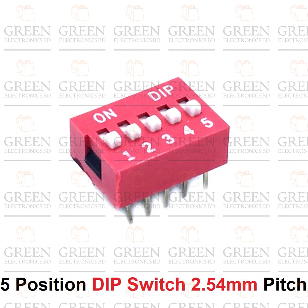 3Pcs 5 Position DIP Switch 2.54mm Pitch Horizontal DIP Switch Five ...
