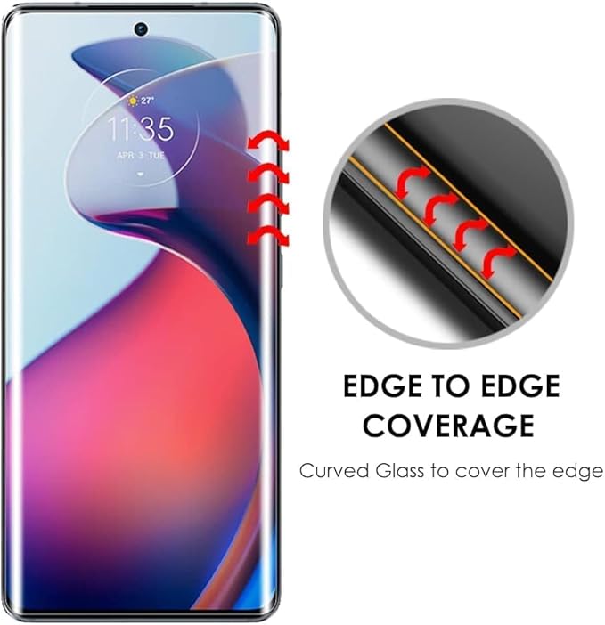 Motorola Moto EDGE Full HD Curved Edge Liquid UV Tempered Glass Screen ...