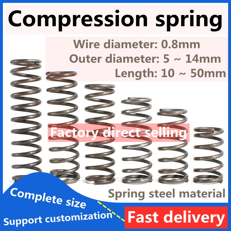 1pcs wire diameter 0.8mm compression spring length 50mm outer diameter ...