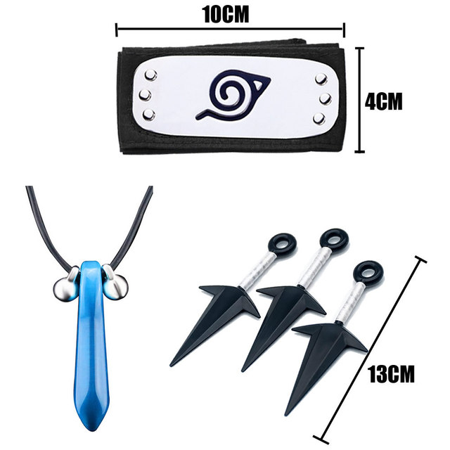 Anime Naruto Cosplay Accessories Set Kunai Shuriken Headband Ring ...