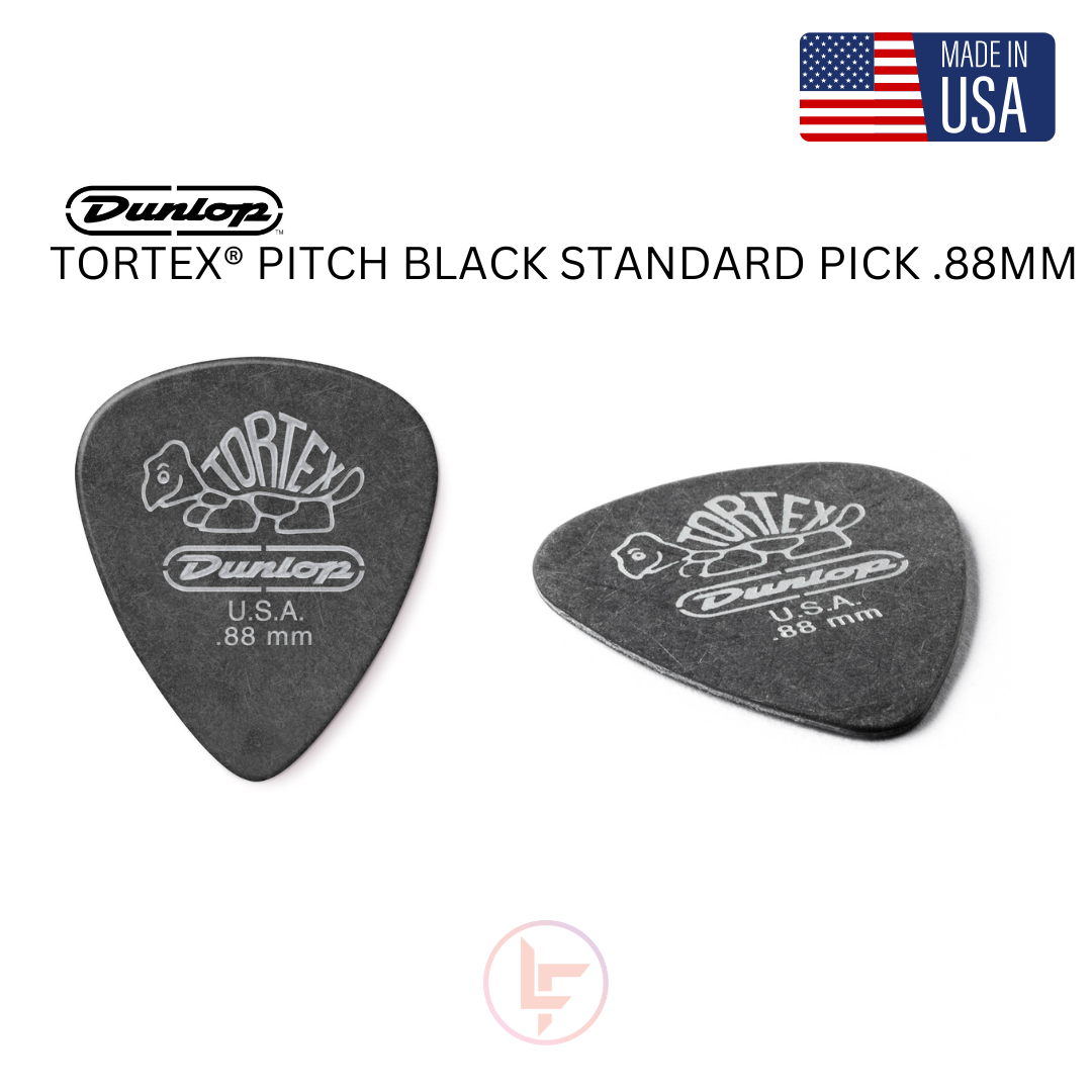 Dunlop Tortex Standard Guitar Picks - .88mm Pitch Black Made in USA ...