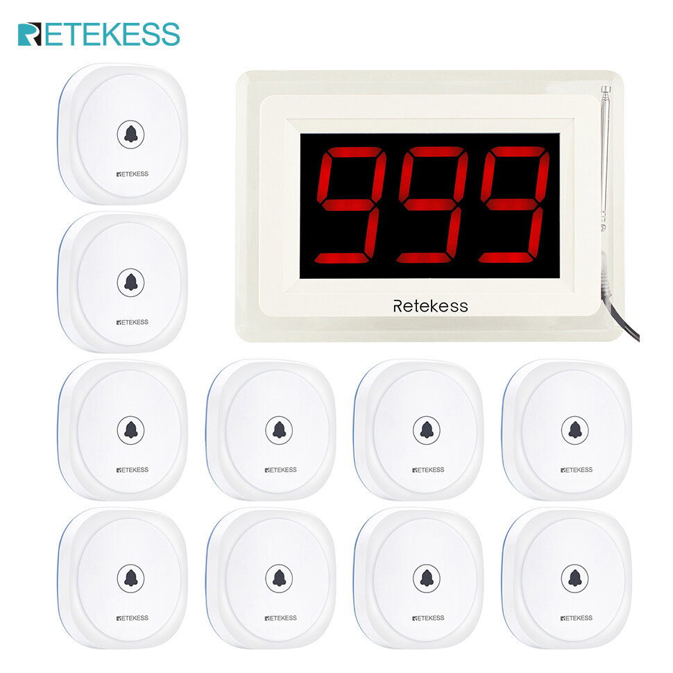 Retekess T114 Wireless Caregiver Pager,Voice Broadcast,15-Level Volume ...