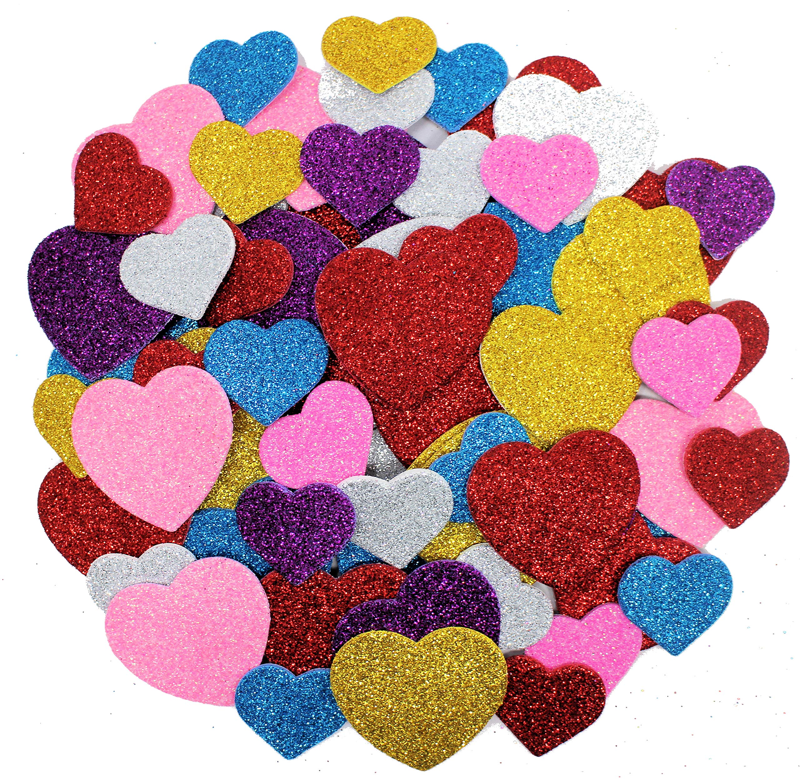 Glitter Foam LOVE/HEART Self-Adhesive - Ideal for Arts & Crafts Projects