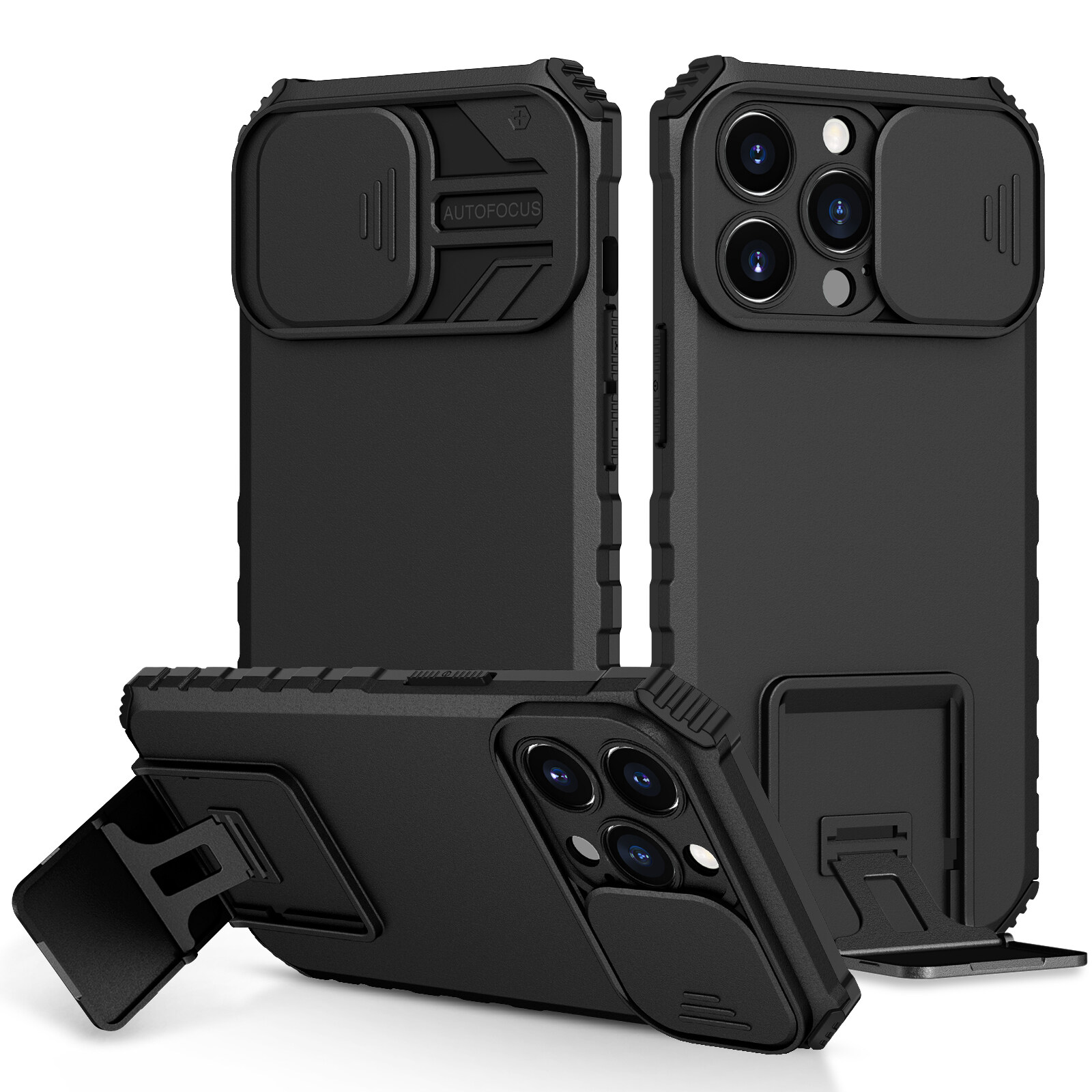 lthmy for iPhone 11 Rugged Dual Layer Stand Case with Sliding Camera ...