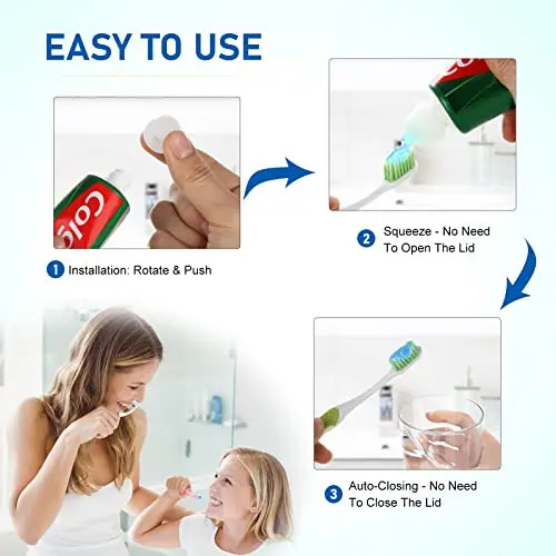 1x Save time,Self-Closing Toothpaste Caps,Toothpaste Squeezers Cap ...