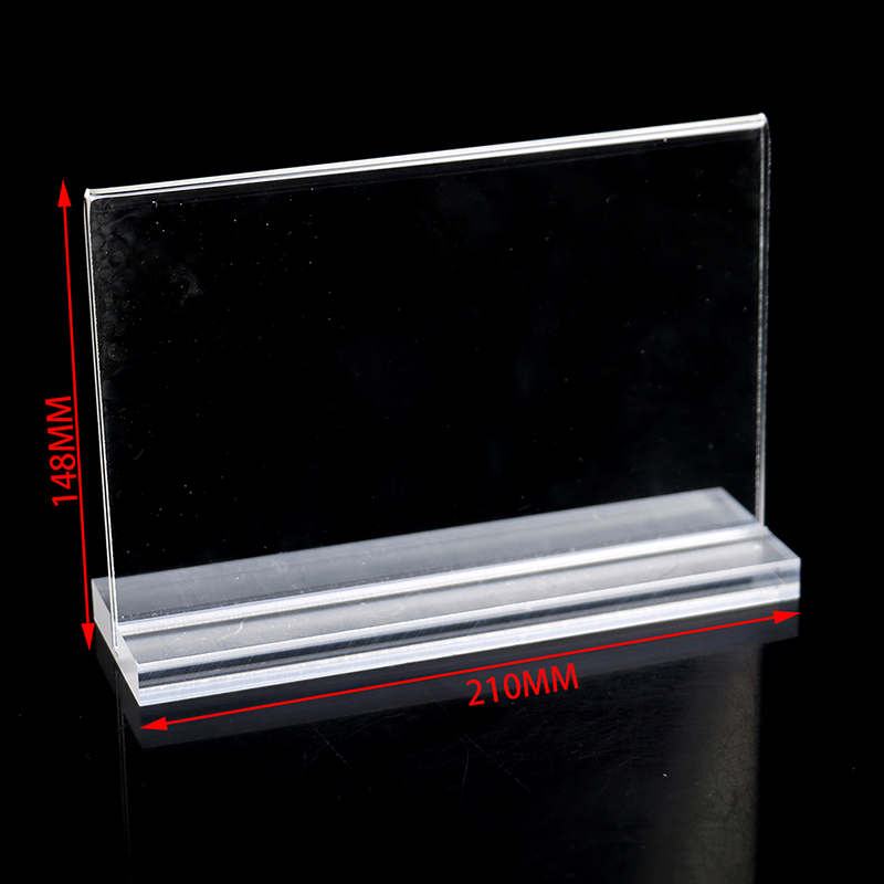 T shape Double Side Acrylic Sign Card Holder Display Stand Menu Paper ...