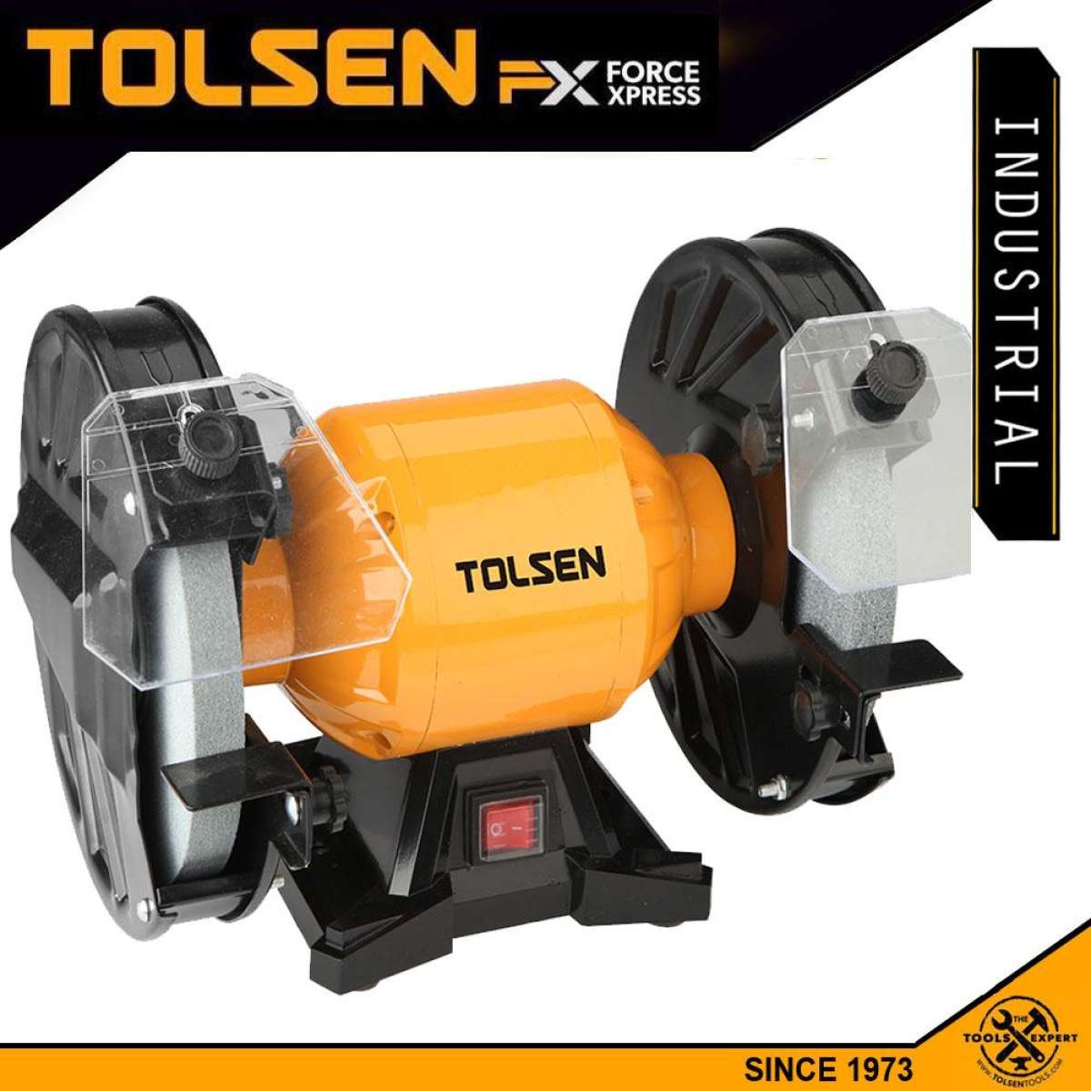 TOLSEN 8" Bench Grinder Machine (200x20x12.7mm) Heavy Duty 2-Stone 350W ...