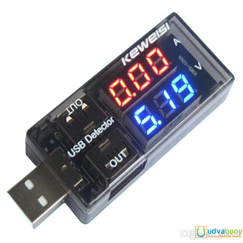 USB MultiFunction Ampear & Voltage Detector Capacity Digital Tester ...