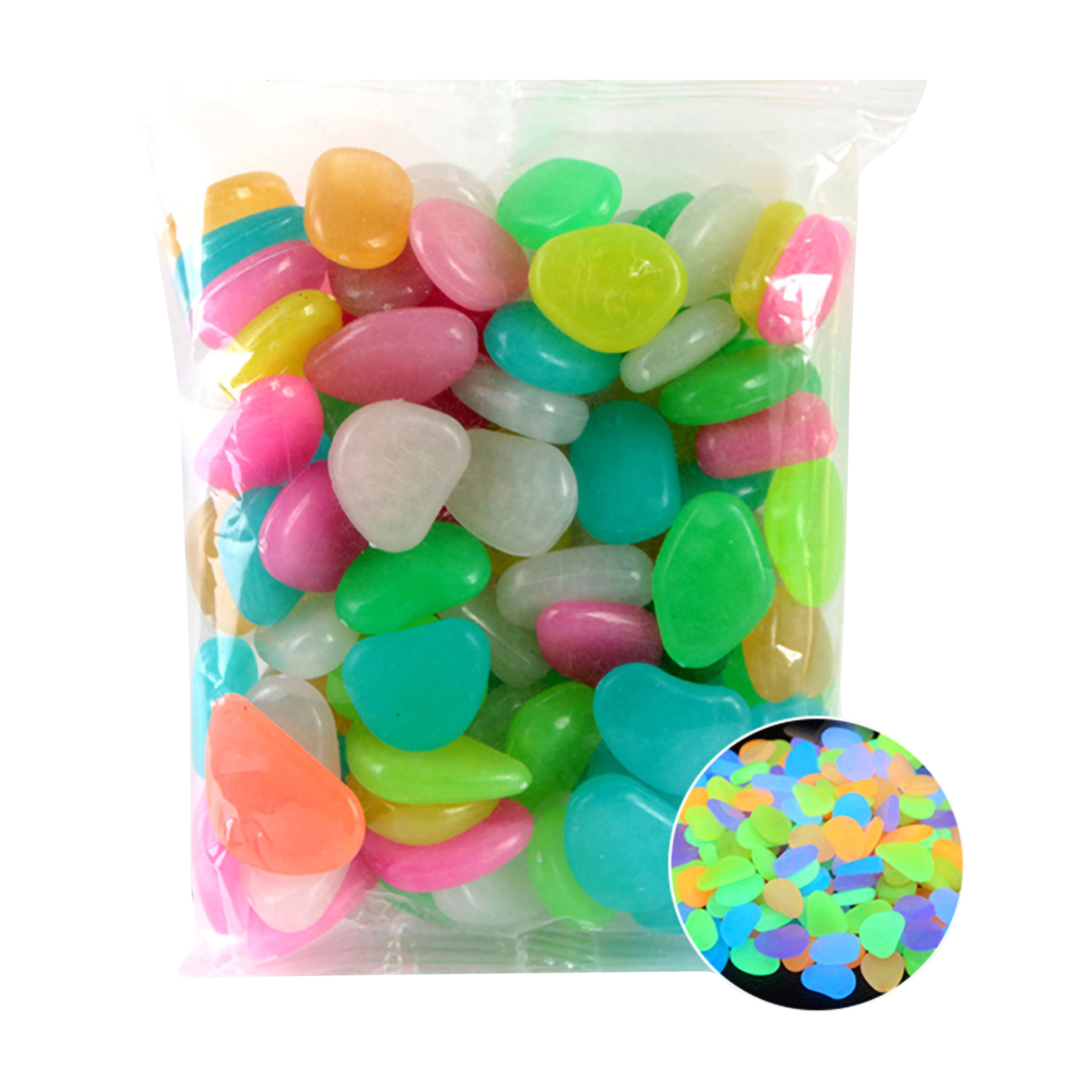 Radium Stone Colorful Luminous Glowing Pebbles 100 pes | Daraz.com.bd