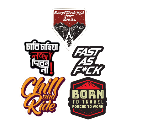 5 pcs waterproof vinyl sticker bike sticker model 2 | Daraz.com.bd