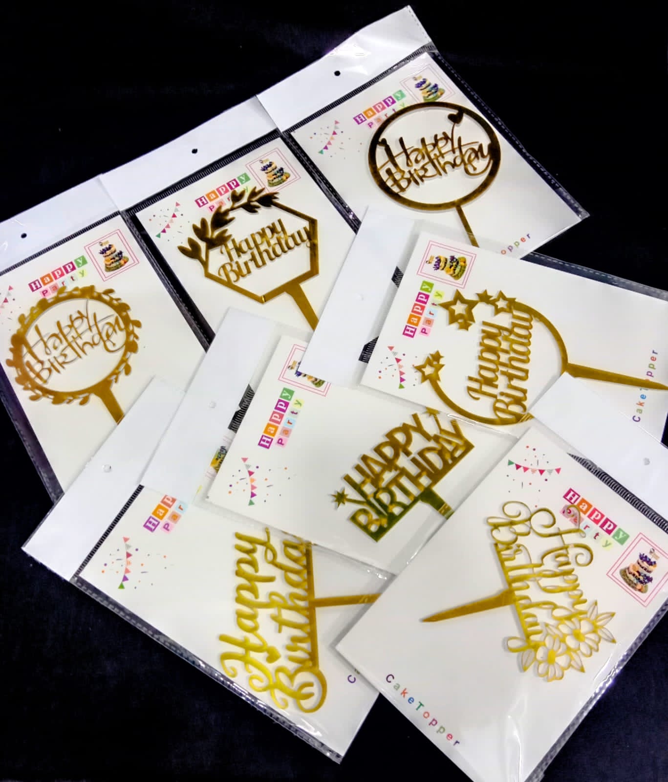 Happy Birthday Cake Topper [Design Randomly Selected] | Daraz.com.bd