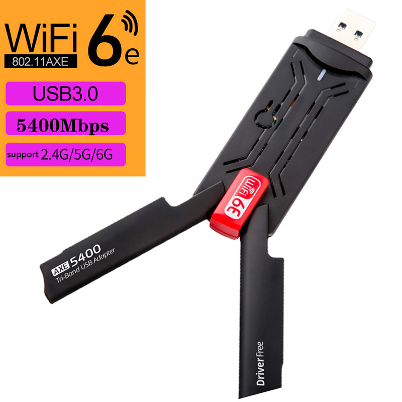 AX5400M USB Wifi6E Adapter 2.4G&5G&6GHz USB 3.0 Wifi 6 Receiver Tri ...