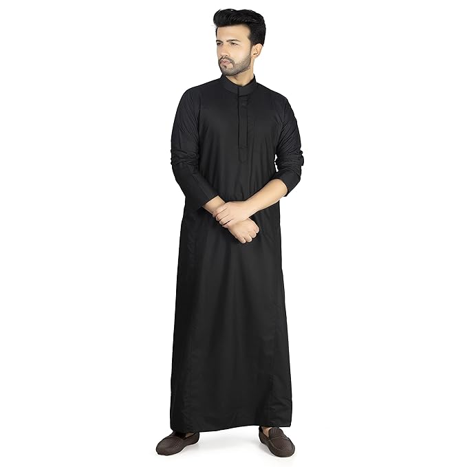 Black Simple Saudi Thobe for Men | Daraz.com.bd