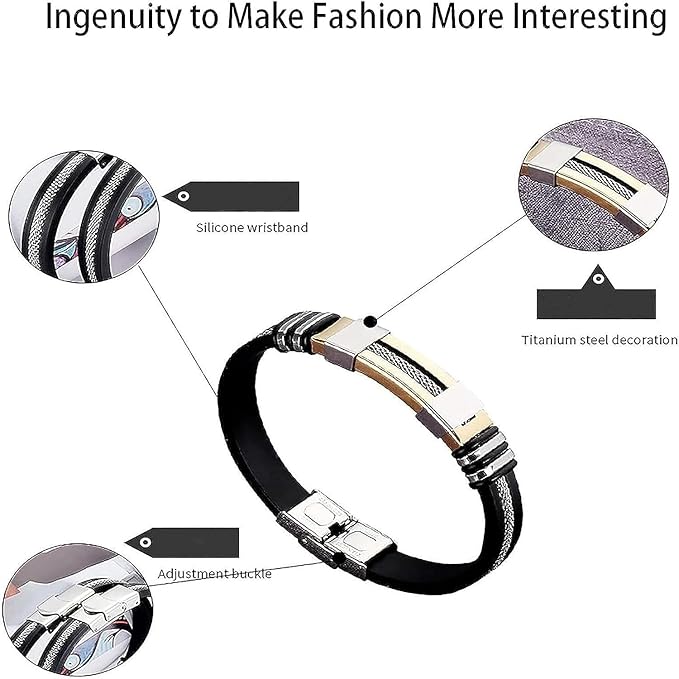 Man Bracelets Stainless Steel Casual Adjustable Bracelet For Men ...