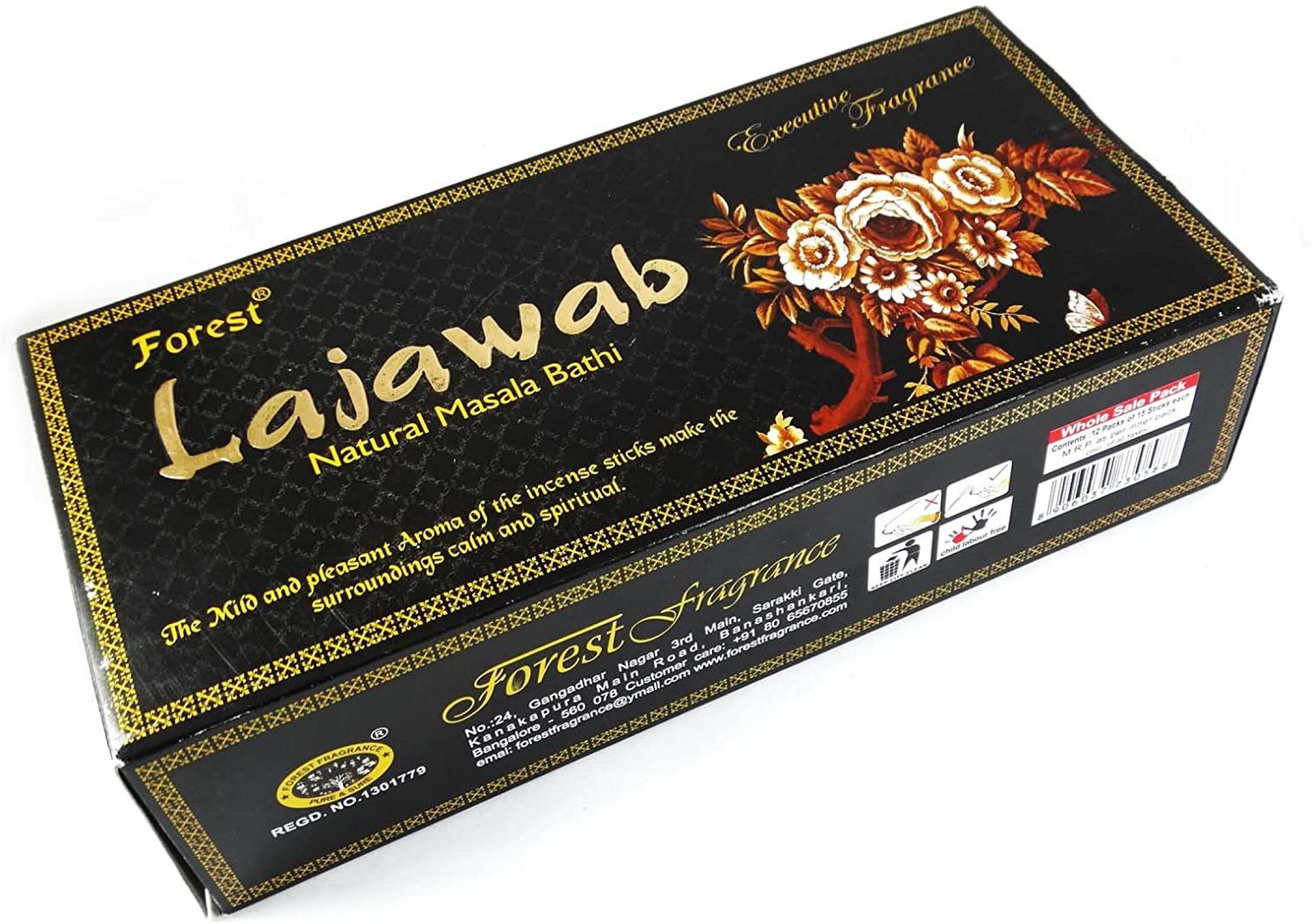 Forest Lajawab Natural Masala Mild Bathi , 3 Packet of 45 Sticks ...