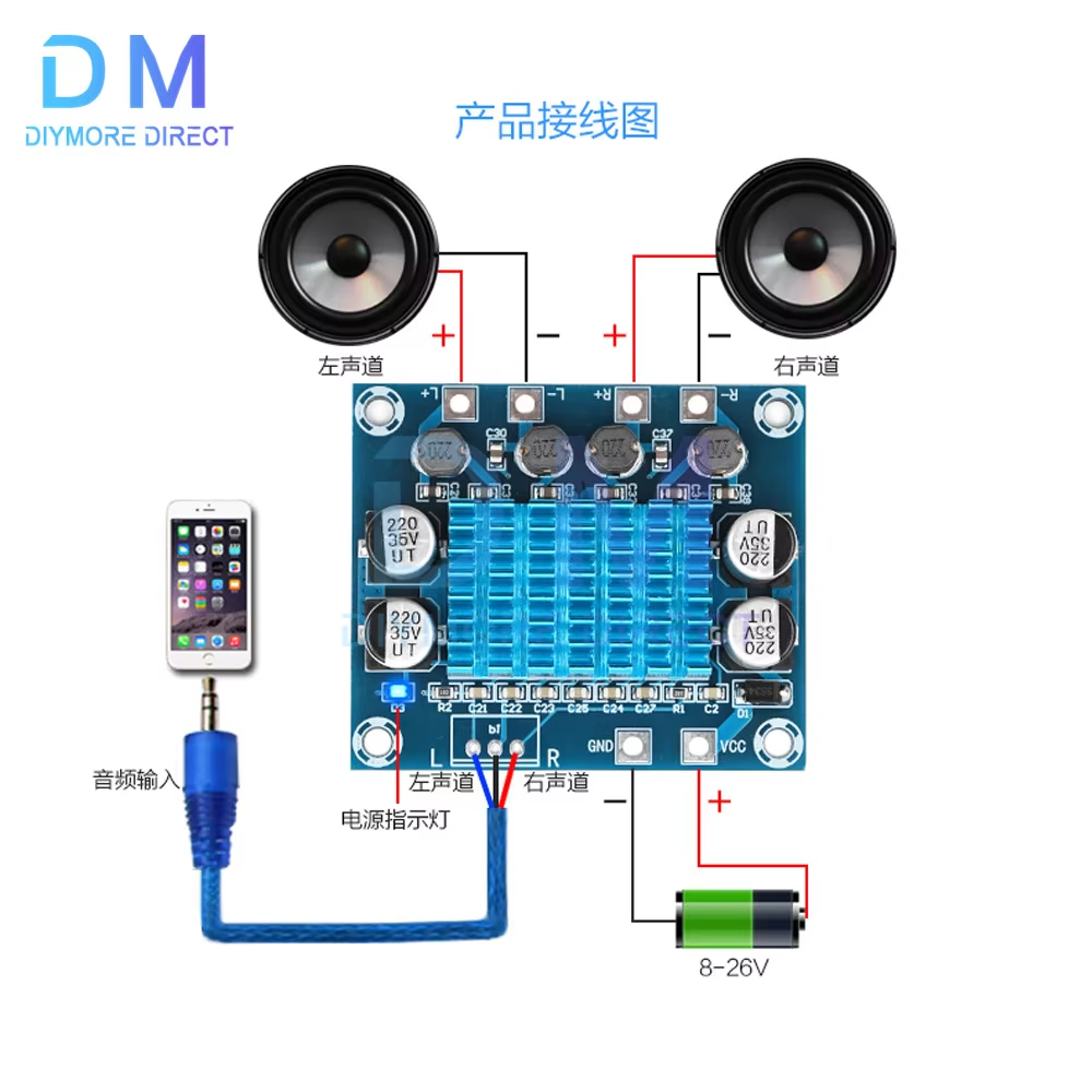 XH-A232 TPA3110 30W+30W 2.0 Channel Digital Stereo Audio Power ...