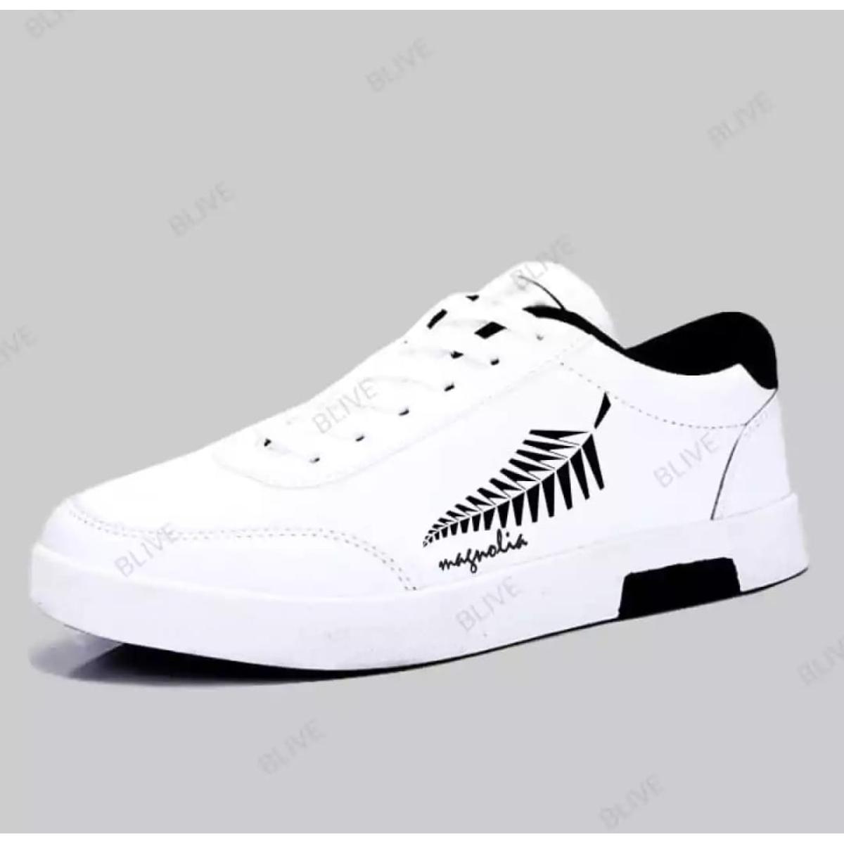 Running Sneakers White Color Shoes Casual Lace-Up Winter And Summer Men ...