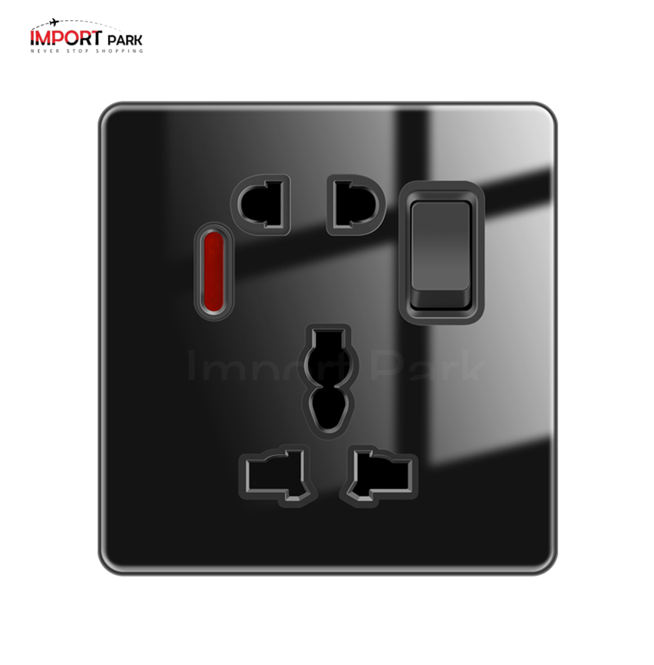 Full Tempered Glass Hight Quality Electirc Gang Switch Socket | Daraz ...