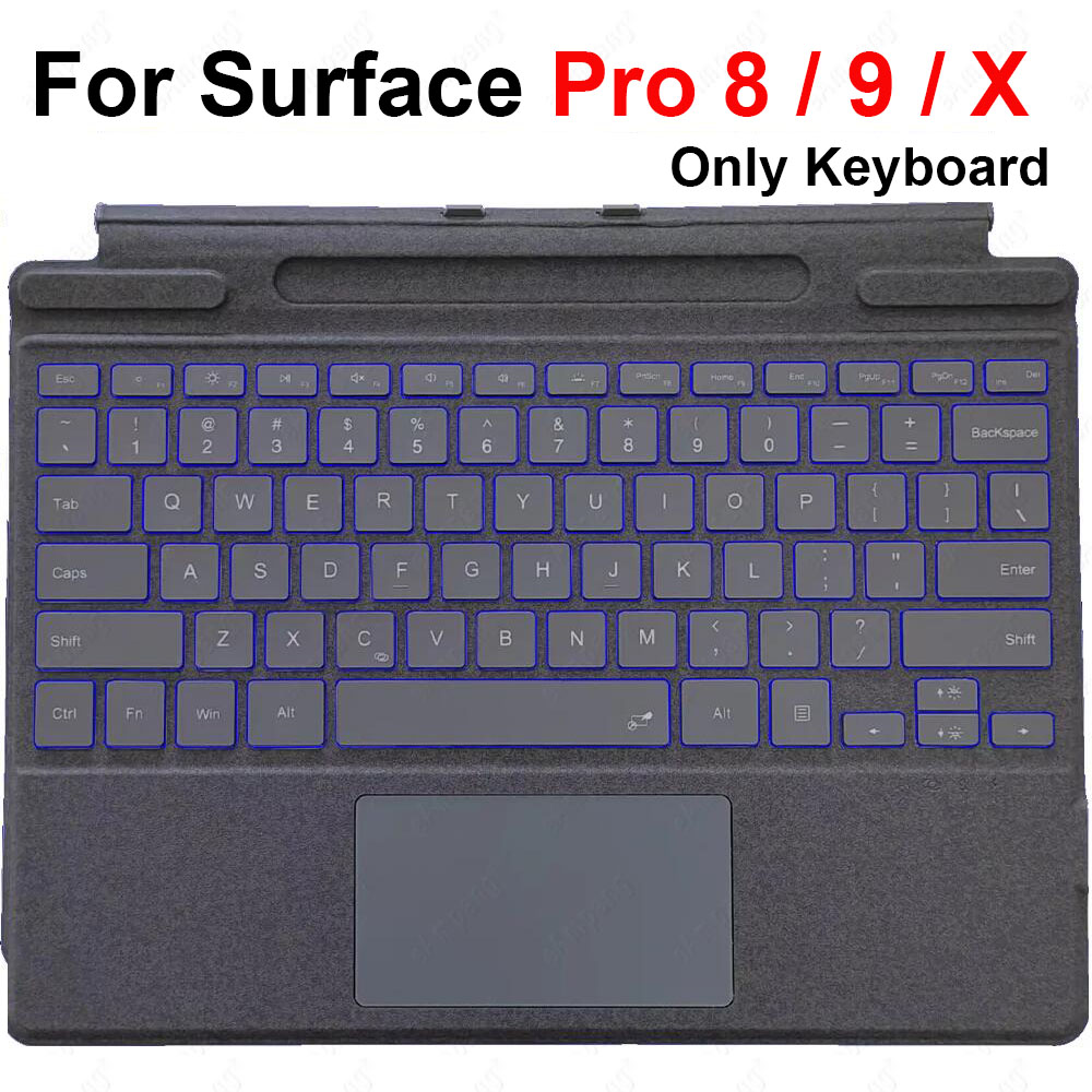 Backlit Trackpad Keyboard for Microsoft Surface Pro 8 9 10 X 13.0 ...
