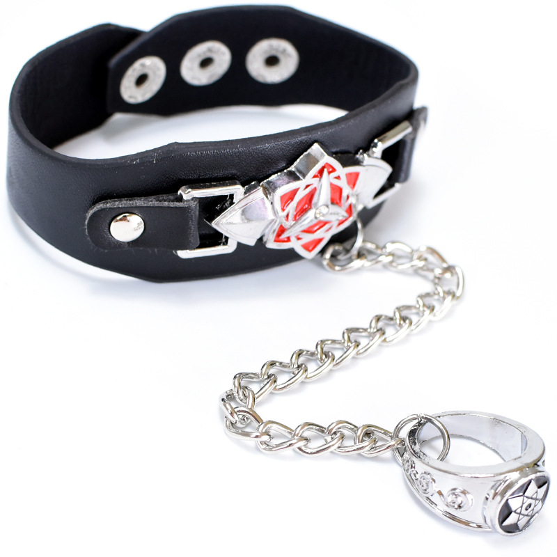 Itachi Uchiha Anime Bracelet Ring Hand Chain Naruto Sharignan Hand ...