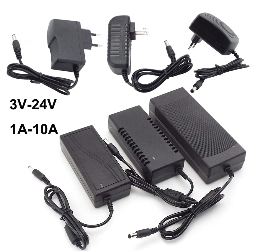 AC DC 3V 5V 6V 8V 9V 10V 12V 15V 24V Power Supply Adapter 1A 2A 3A 5A 6A 8A 10A Universal WALL ...