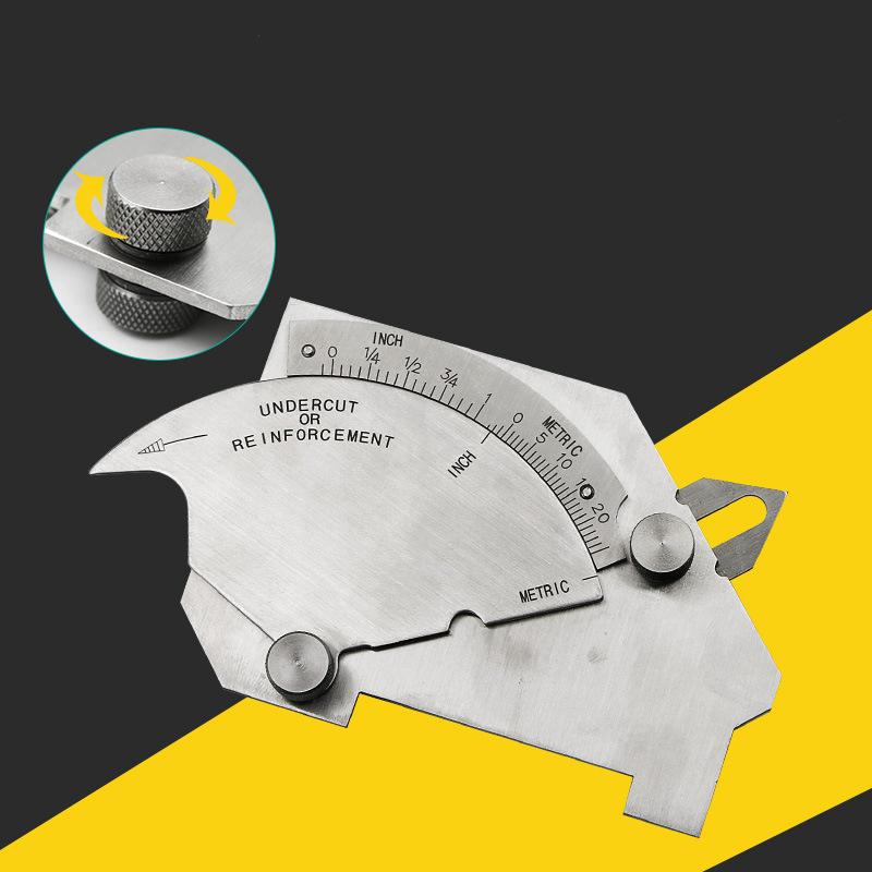 Stainless steel welding seam ruler MG-8 slotted weld inspection ruler weld reinforcement ...