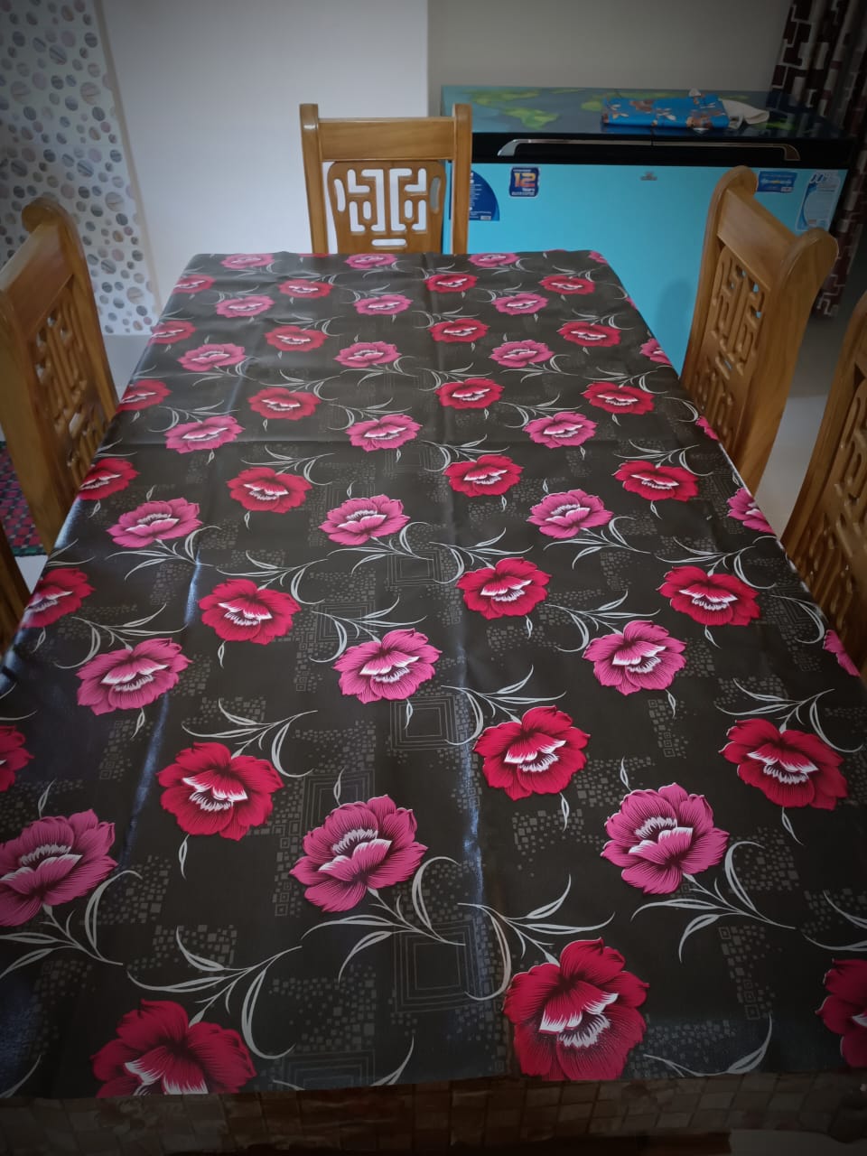 Dining Table Heavy Cover mat / Cloth Waterproof Raksin- For 6 Chair ( 7 ...