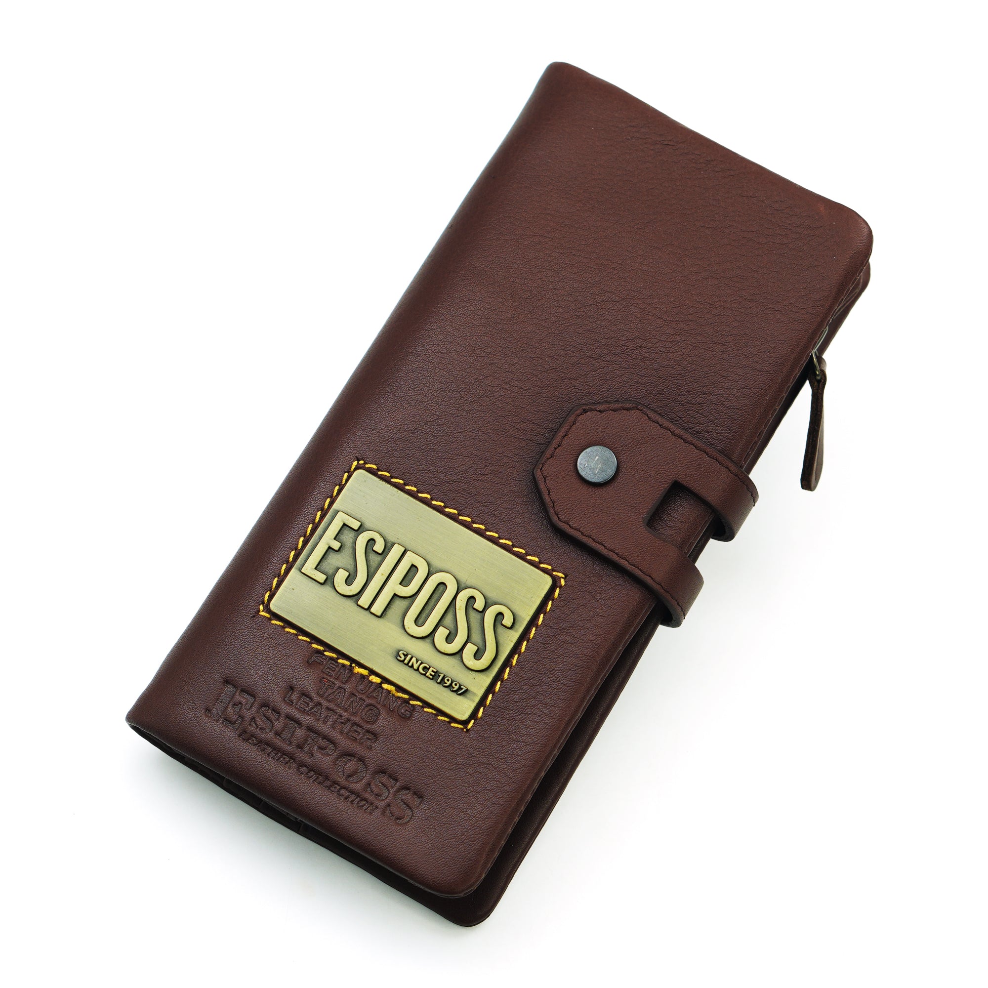 Manfig Esi,poss long mobile male Card Holder wallet Leather Men trifold Wallet mobile Phone bag ...