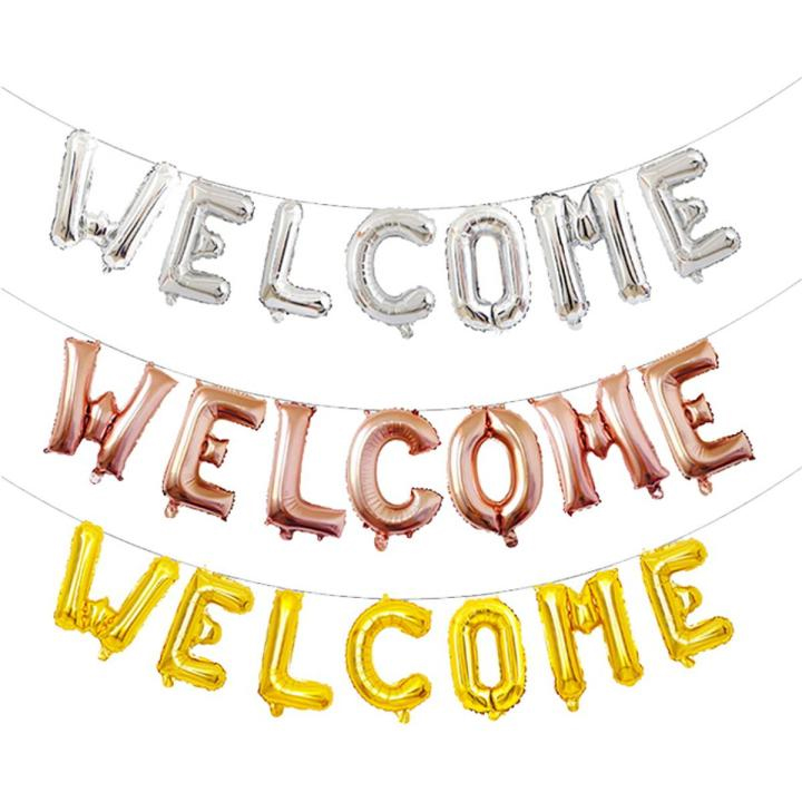 Welcome Foil Balloons Banner Office and Home School Party Decorations ...