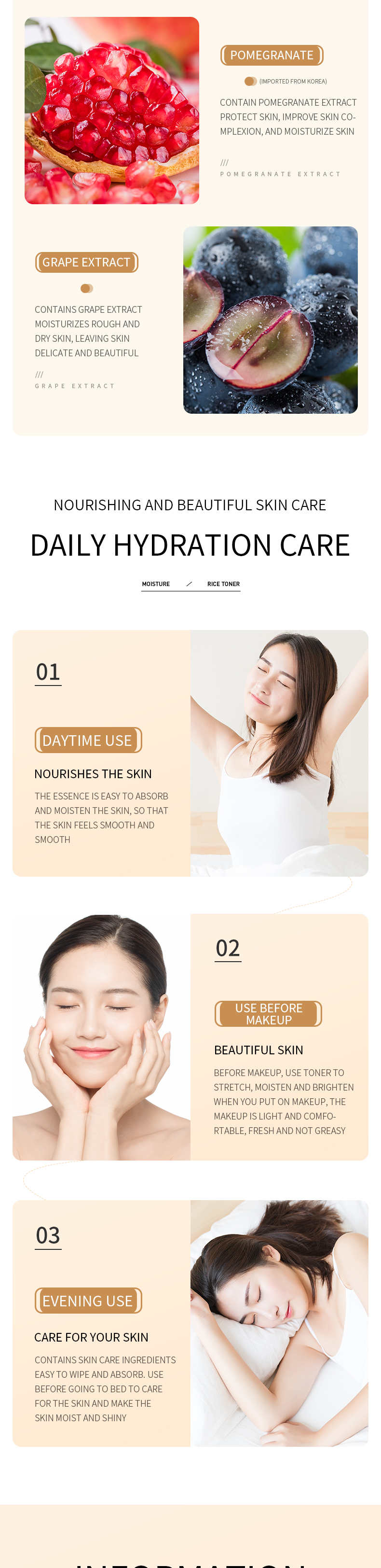 BIOAQUA Smooth Skin Moisturizing Rice Raw Pulp Face Toner - 120mL